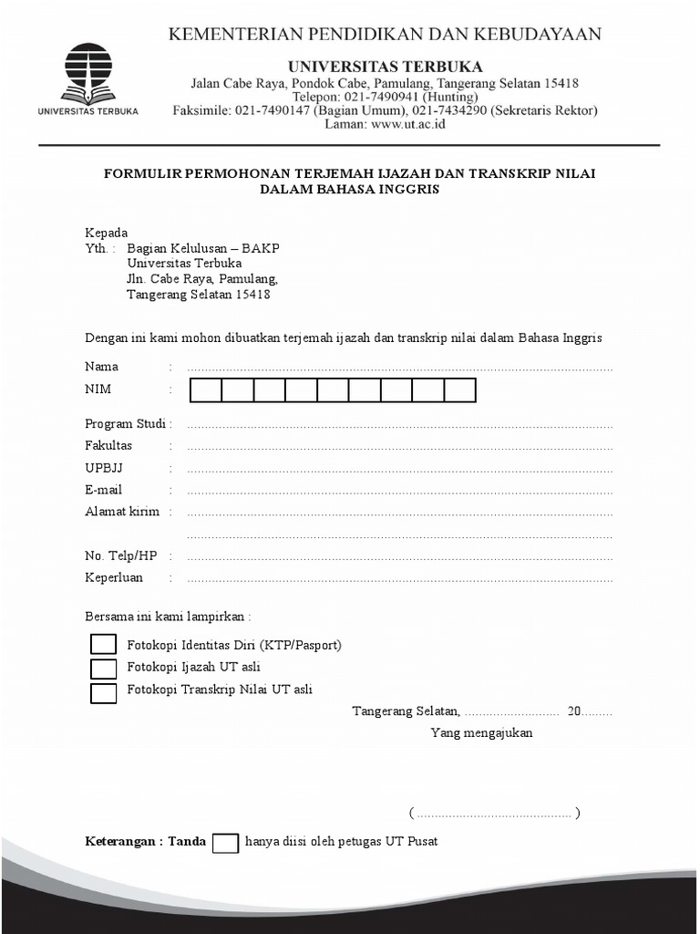 Form Translate | PDF | Karier & Perkembangan