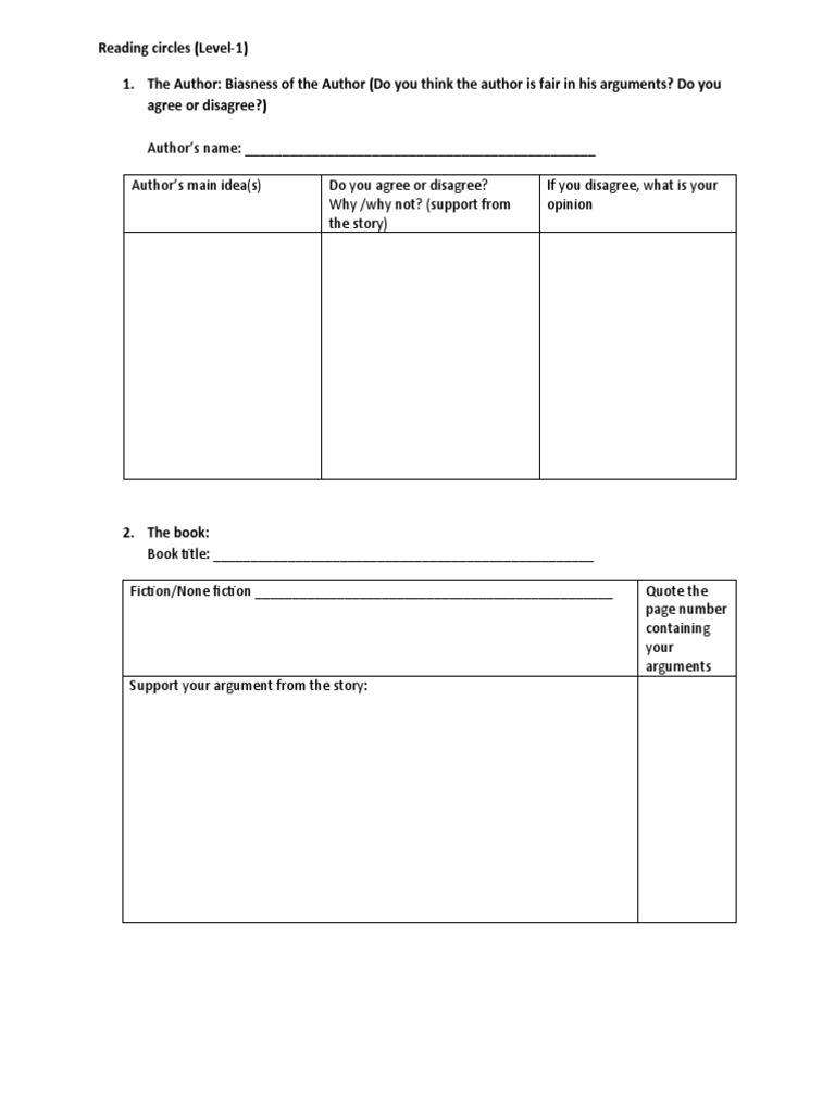 Reading Circle Group Roles | PDF | Behavioural Sciences | Cognitive Science