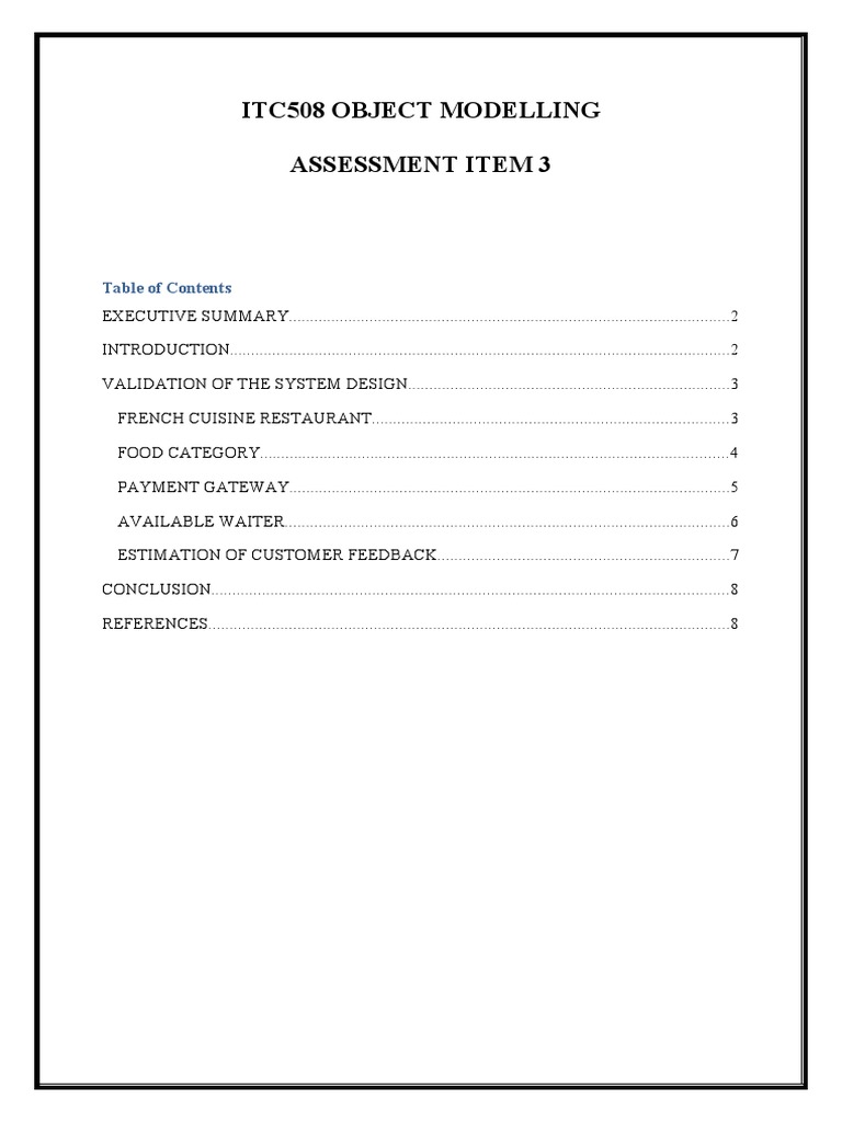 Itc508 Object Modelling Assessment Item 3 | PDF
