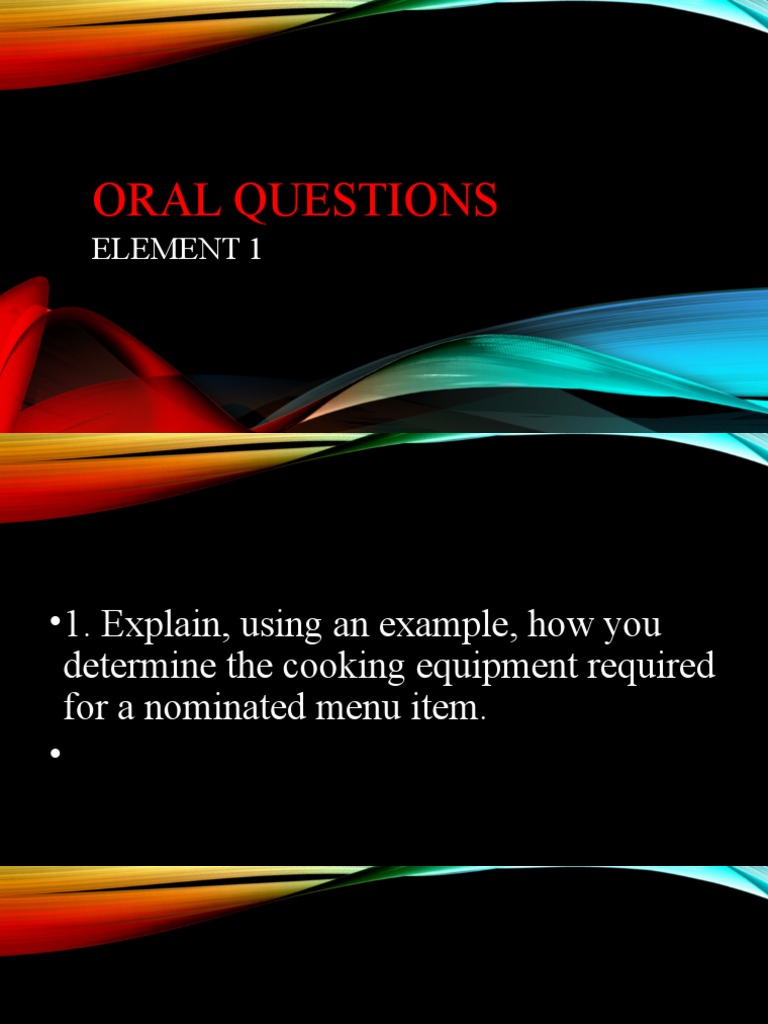 Oral Questions - Element 1 | PDF