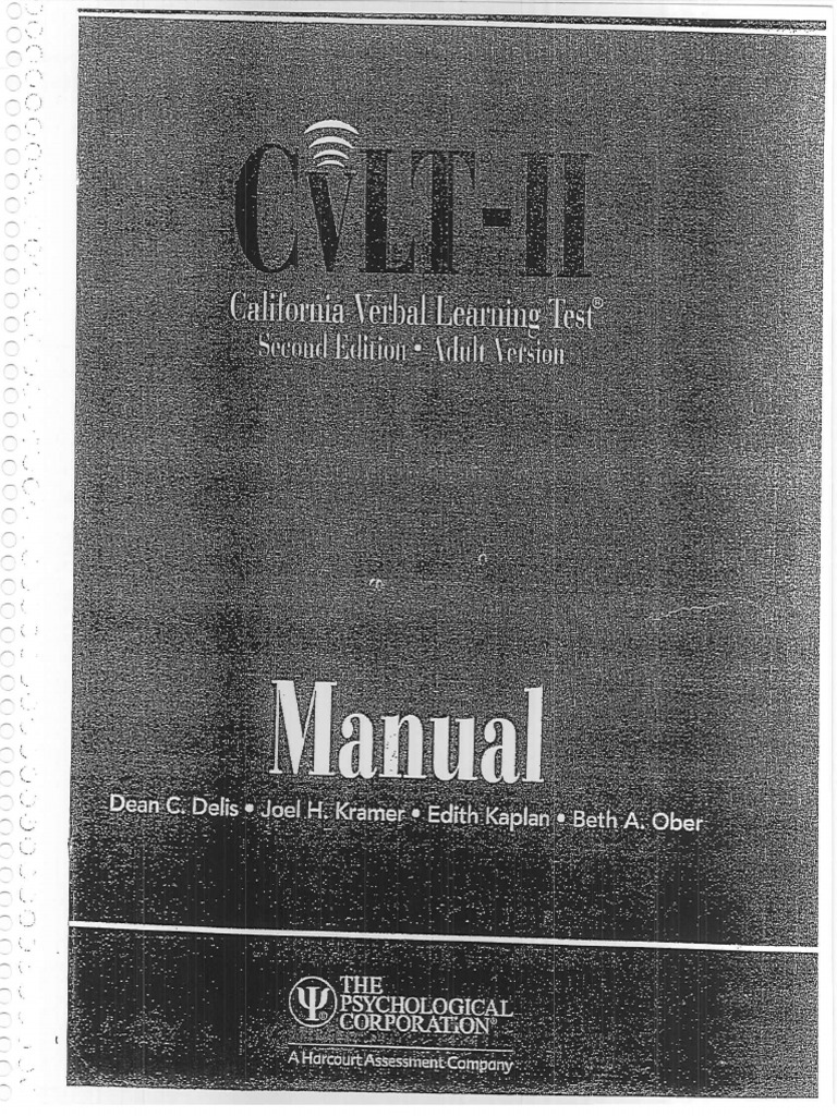 CVLT - Manual PDF | PDF