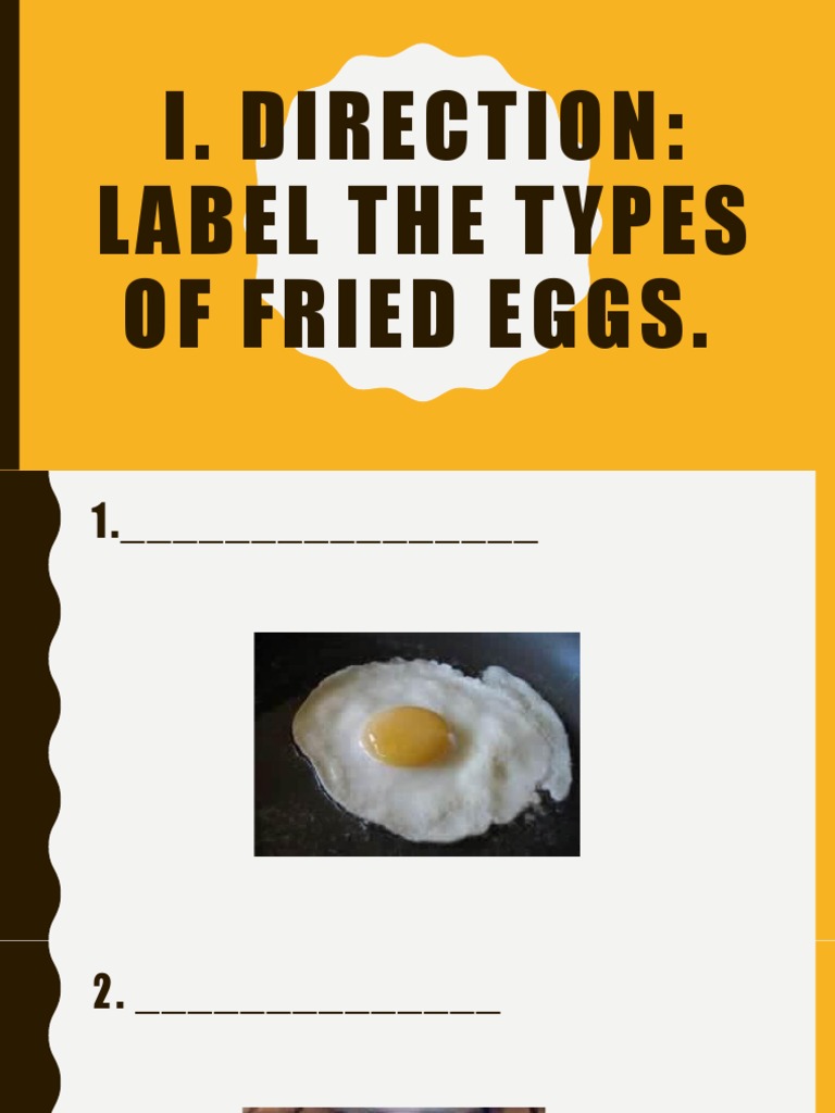 I Direction Label The Types Of Fried Eggs Pdf