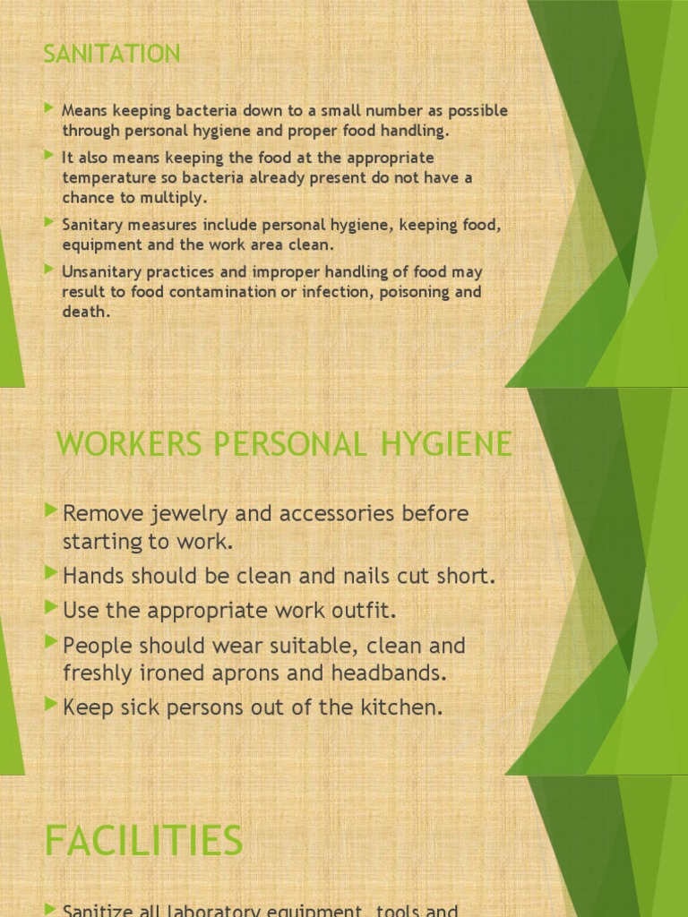 SANITATION | PDF | Hygiene | Baking