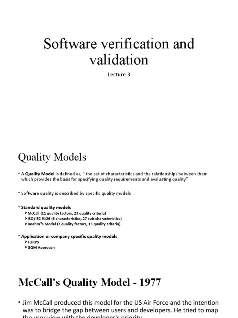 Software Verification and Validation | PDF