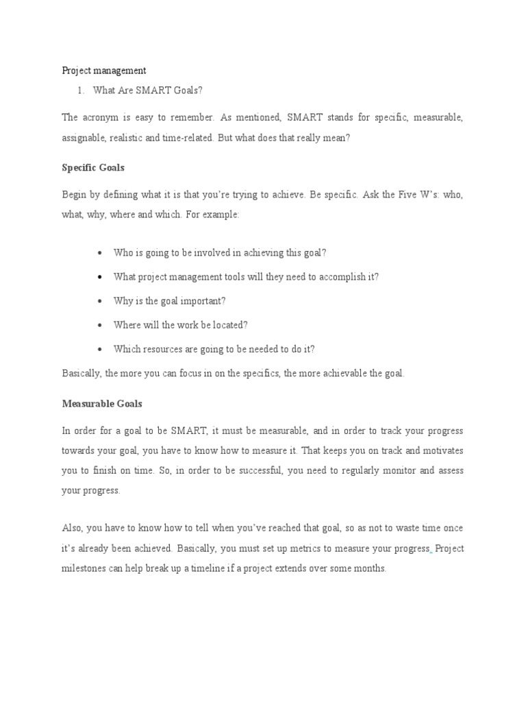 Project Management Revision | PDF | Goal | Swot Analysis