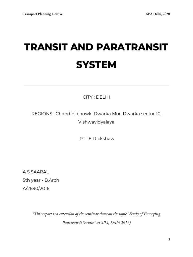 Transit and Paratransit System | PDF | Rapid Transit | Public Transport