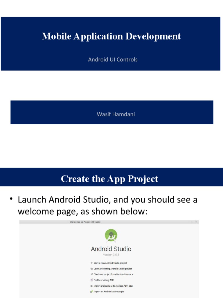 Mobile Application Development: Android UI Controls | PDF | User Interface | Mobile App