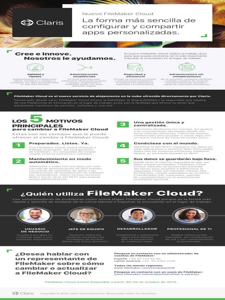 FileMaker Cloud Infographic Es ES | PDF | Computación en la nube | Autenticación