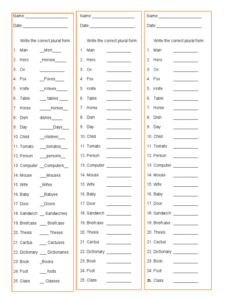 Test Plural Forms Tests - 61542 | PDF