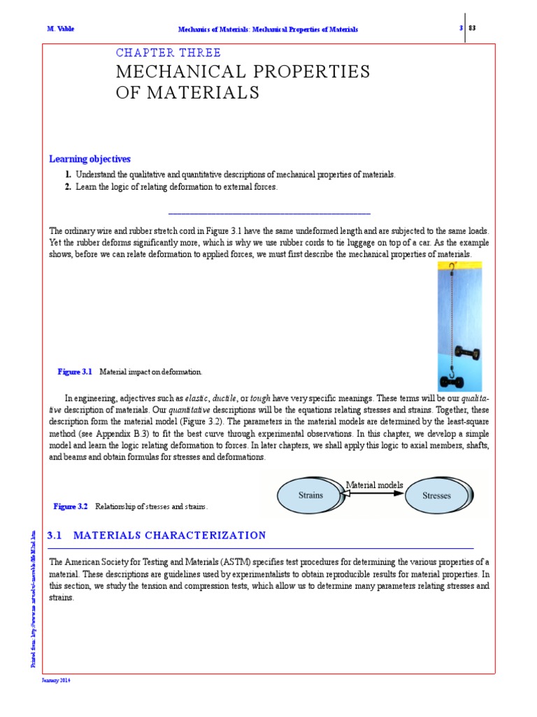Mechanical Properties of Materials: Chapter Three | PDF