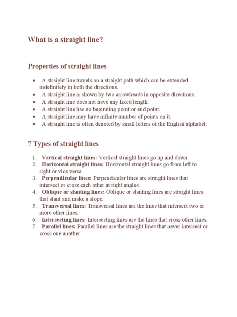 What Is A Straight Line | PDF