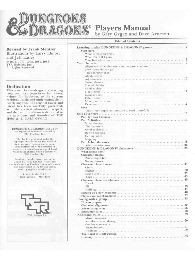 D&D Red Box Player-Manual | PDF