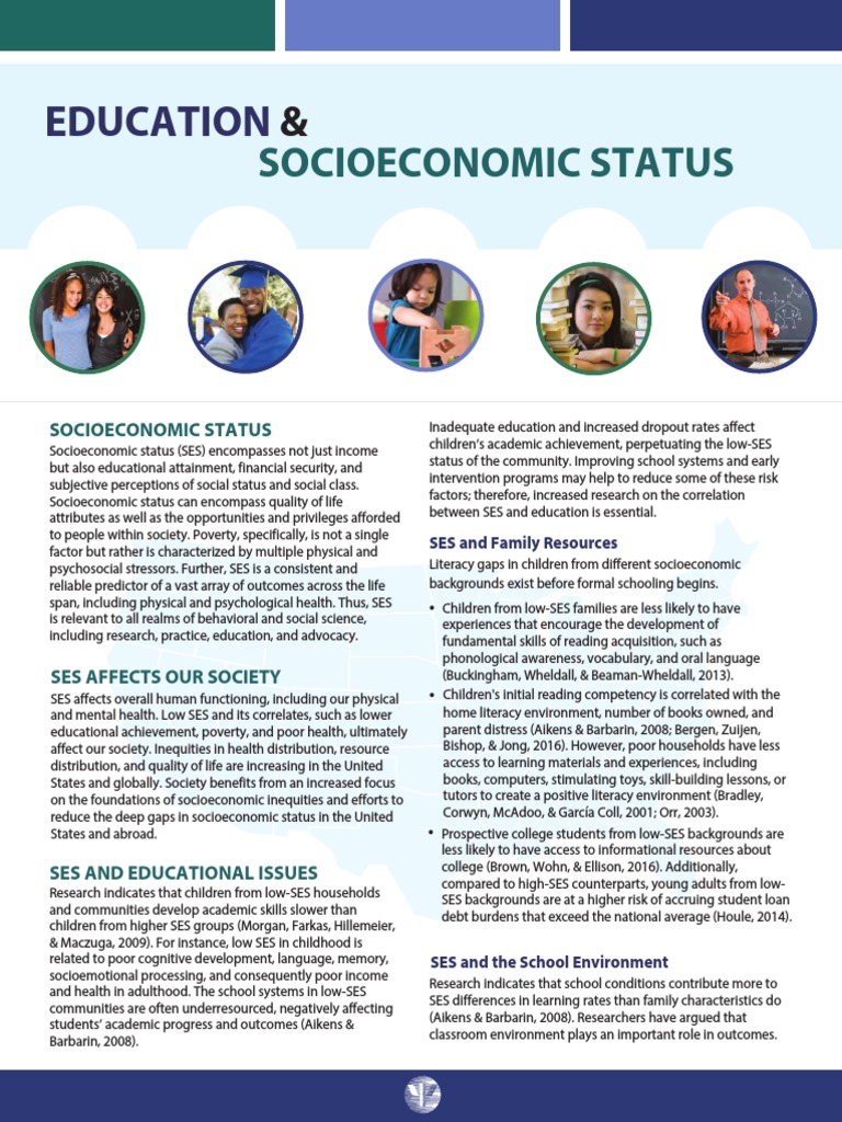 Socioeconomic Status: Education | PDF