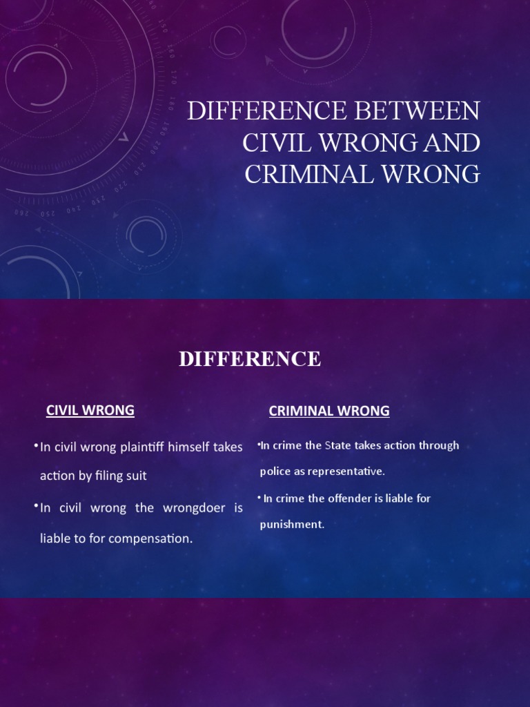 Difference Between Civil Wrong and Criminal Wrong | PDF