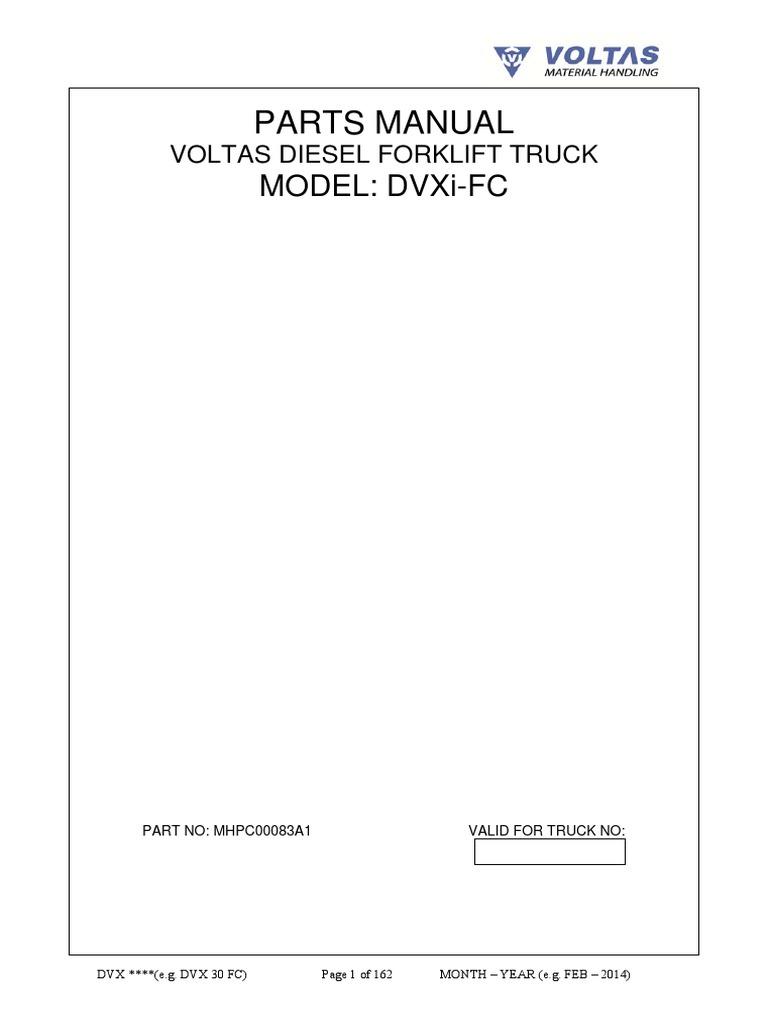 Voltas DVX30 IBT Parts Manual | PDF