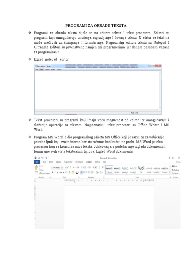 Programi Za Obradu Teksta | PDF