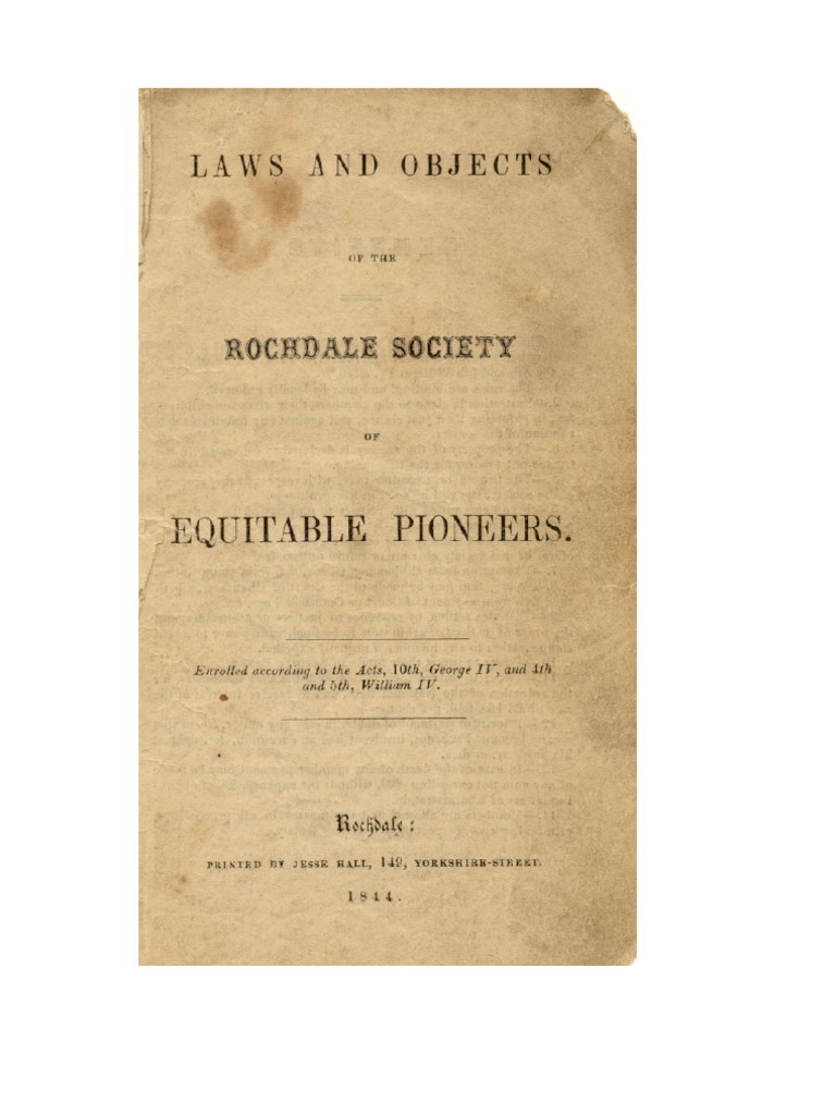 Rochdale Pioneers Rules 1844 | Download Free PDF | Board Of Directors ...