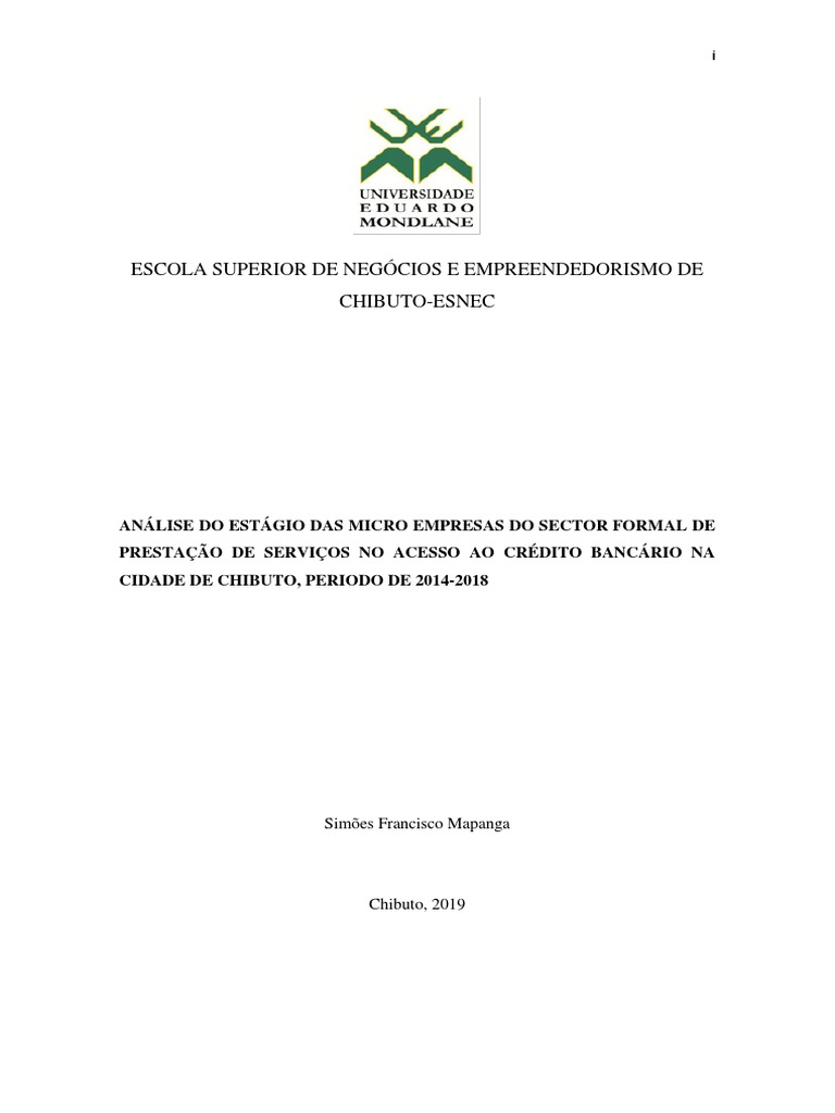 Mapanga Final | PDF | Crédito | Finanças e Administração de Capital