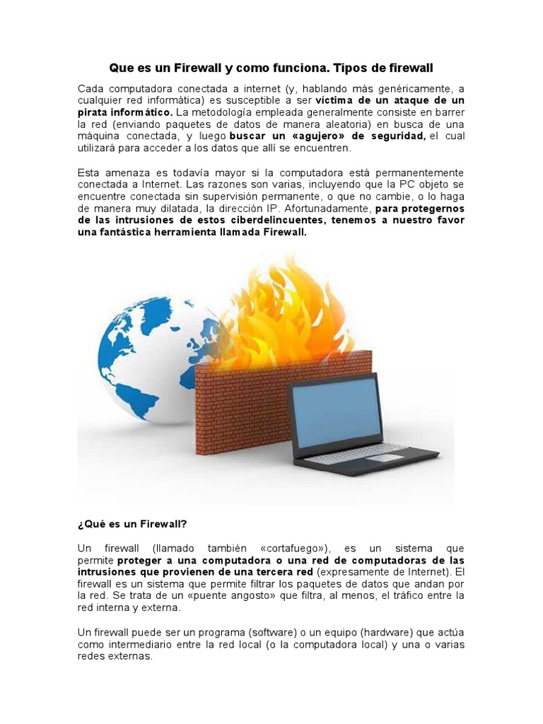 Que Es Un Firewall y Como Funciona | PDF | Cortafuegos (informática ...