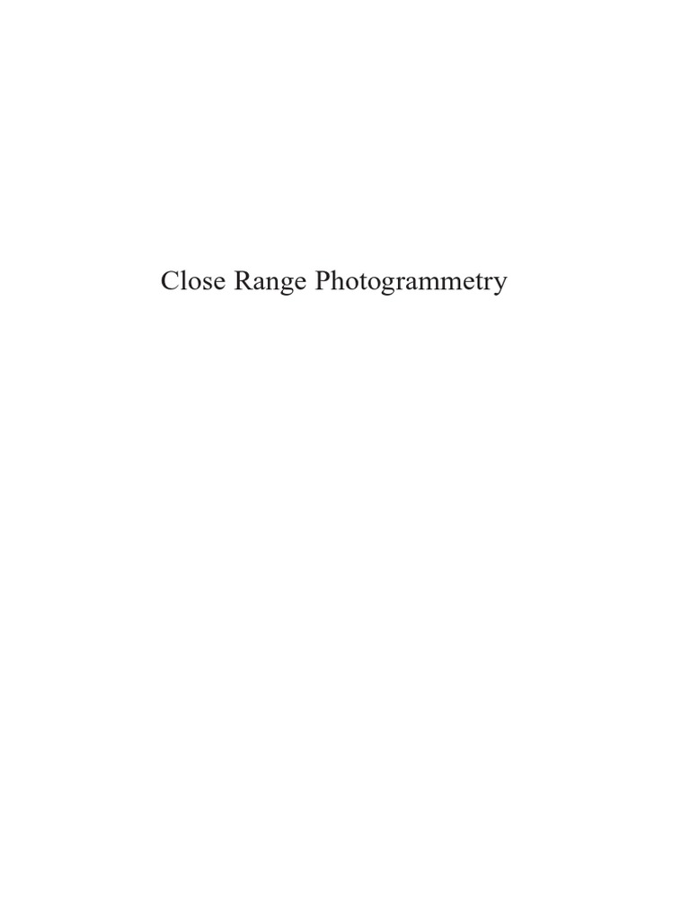 Close Range Photogrammetry - Luhmann PDF | PDF | Interferometry | Surveying