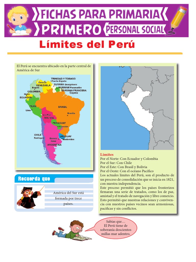 Límites Del Perú para Primer Grado de Primaria | PDF | Américas | Perú