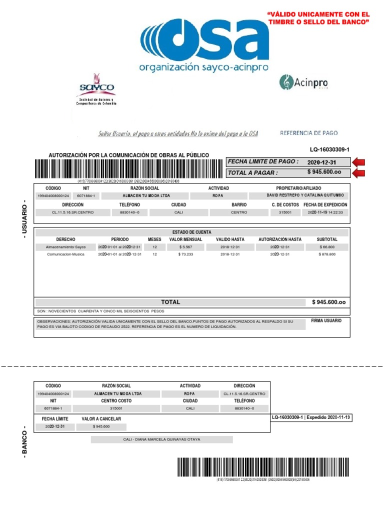 Sayco y Acinpro Trabajo Contabilidad | PDF | Contabilidad y Auditoria