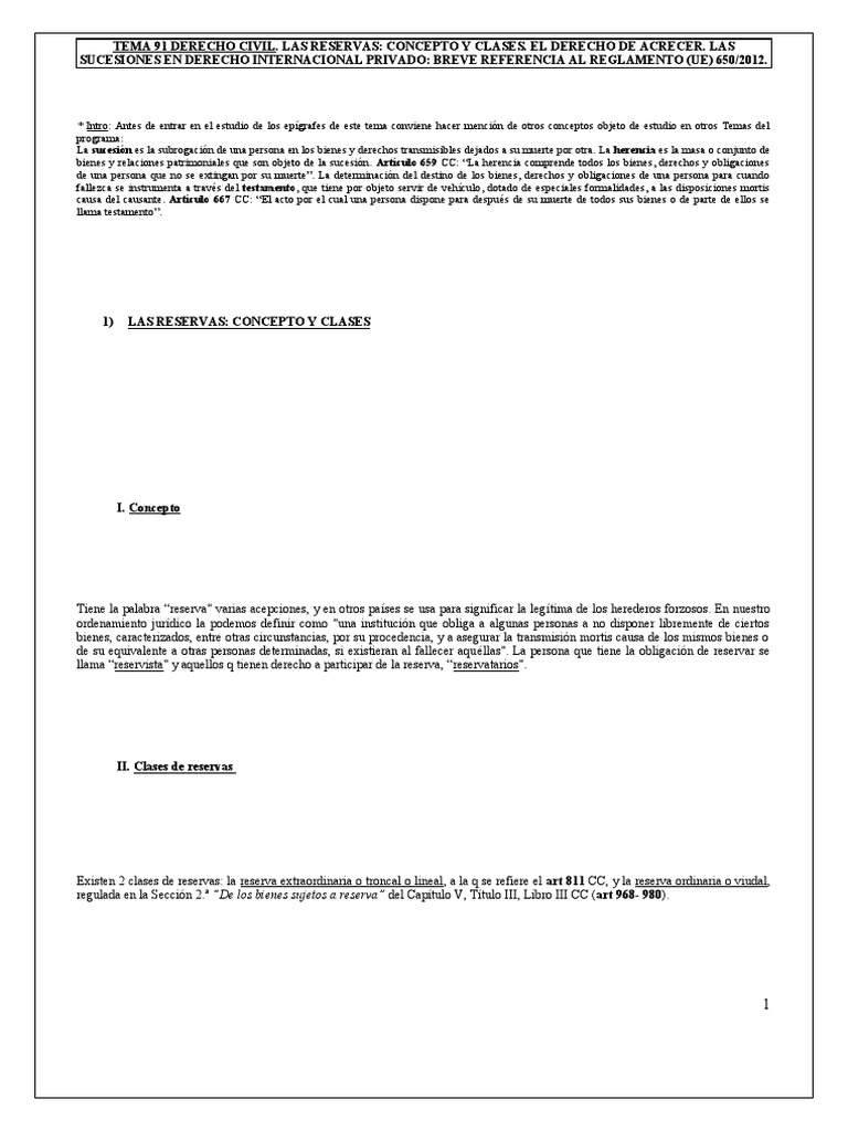 Reserva Troncal en Herencia | PDF | Herencia | Voluntad y testamento