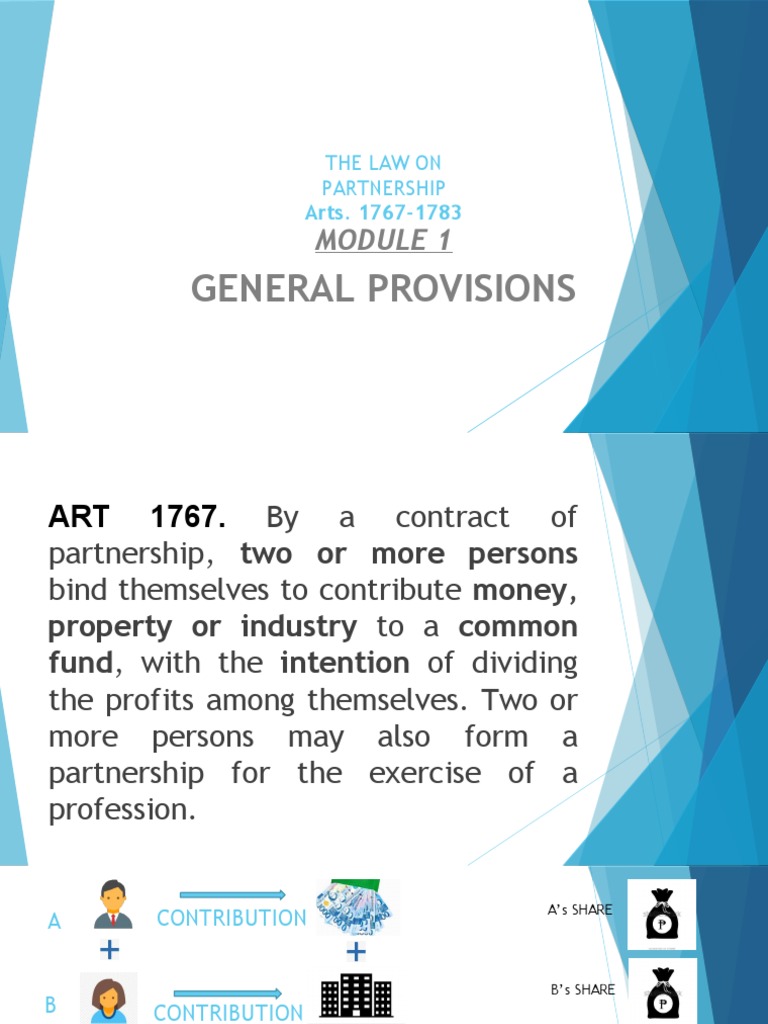 General Provisions: The Law On Partnership | PDF