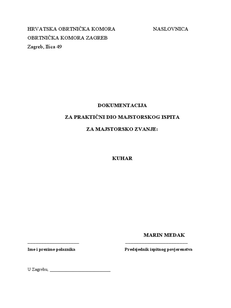 Naputak Za Izradu Tehničko-Tehnološke Dokumentacije - KUHAR | PDF