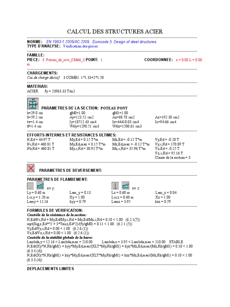 Calcul Des Structures Acier: EN 1993-1:2005/AC:2009, Eurocode 3: Design ...