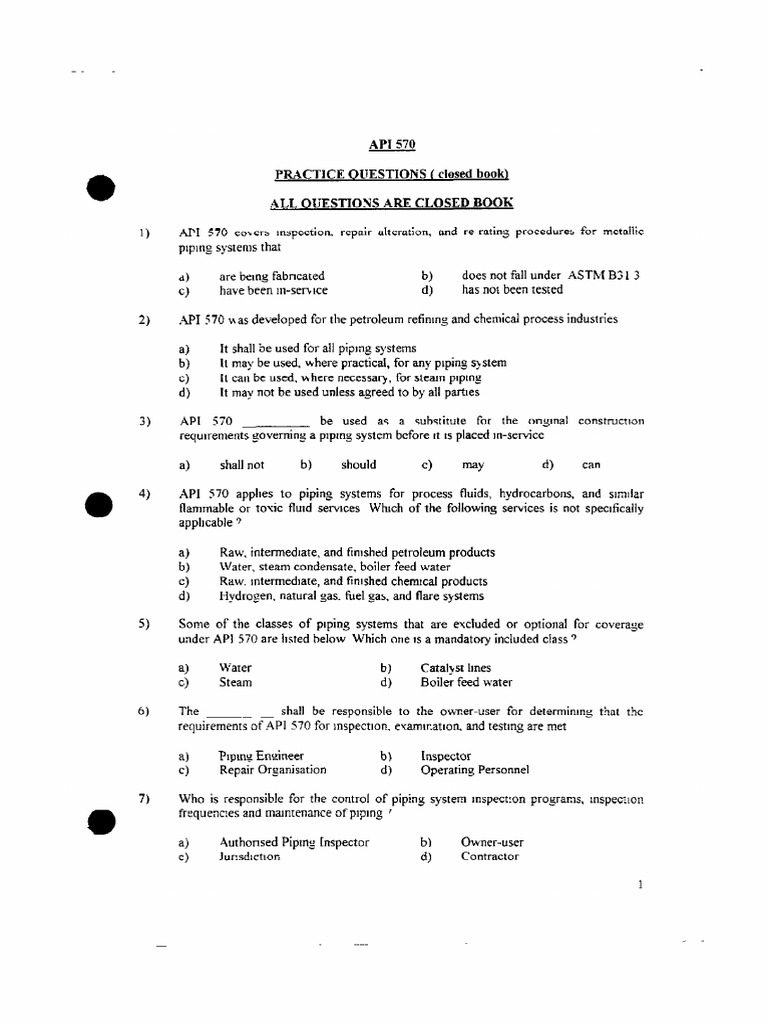 API 570 Preguntas | PDF