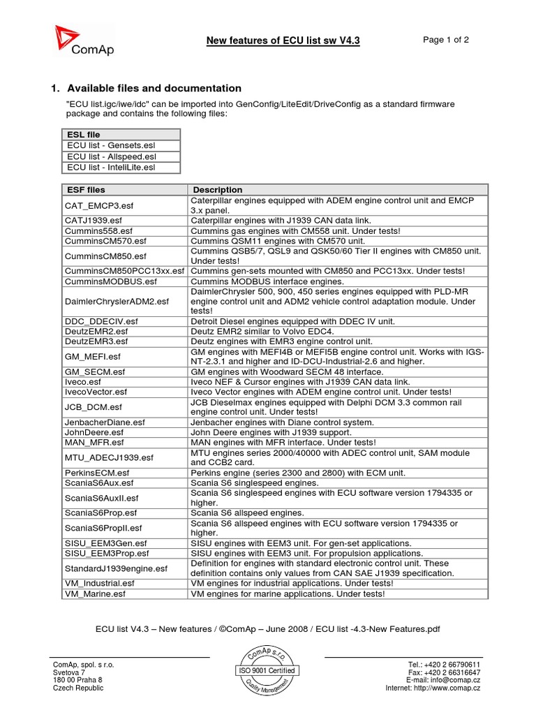 ECU List - 4.3-New Features | PDF | Vehicle Technology | Digital Technology