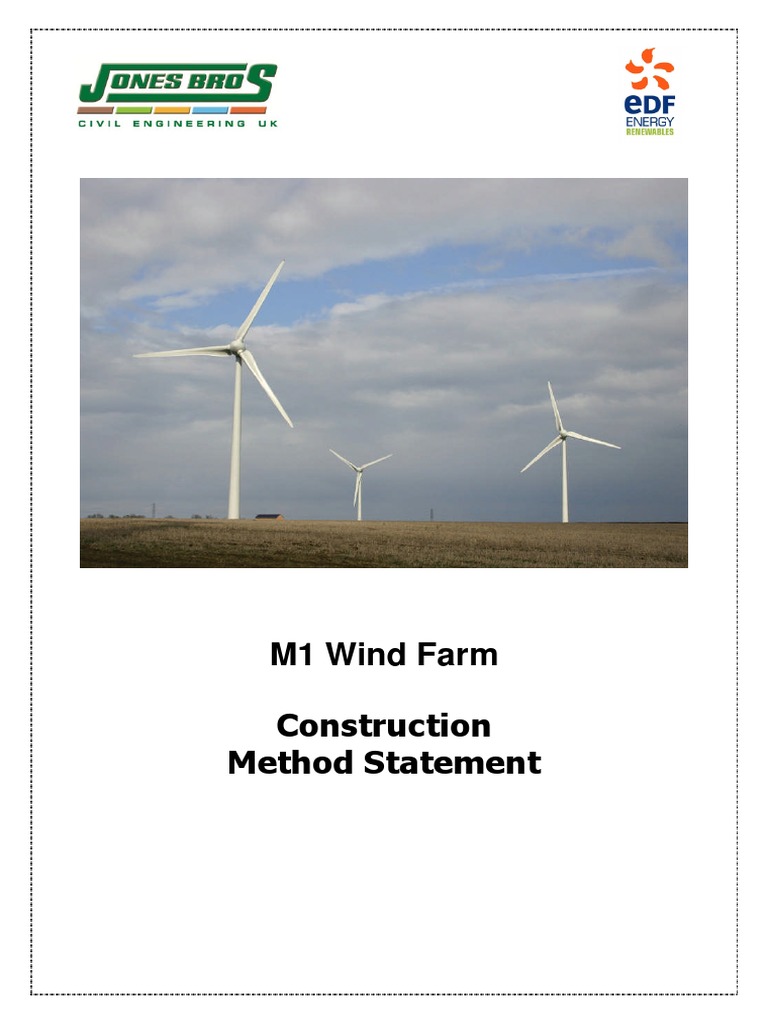 M1 Wind Farm Construction Method Statement | PDF