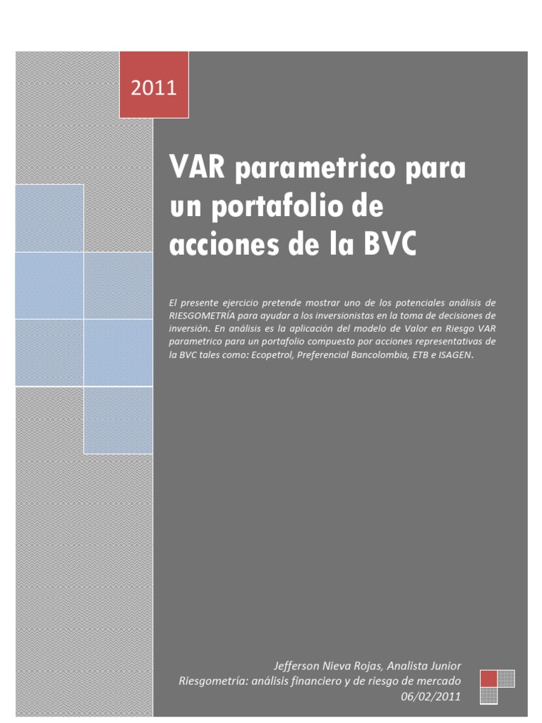 Análisis VAR Paramétrico en BVC | PDF | Valor en riesgo | Desviación ...