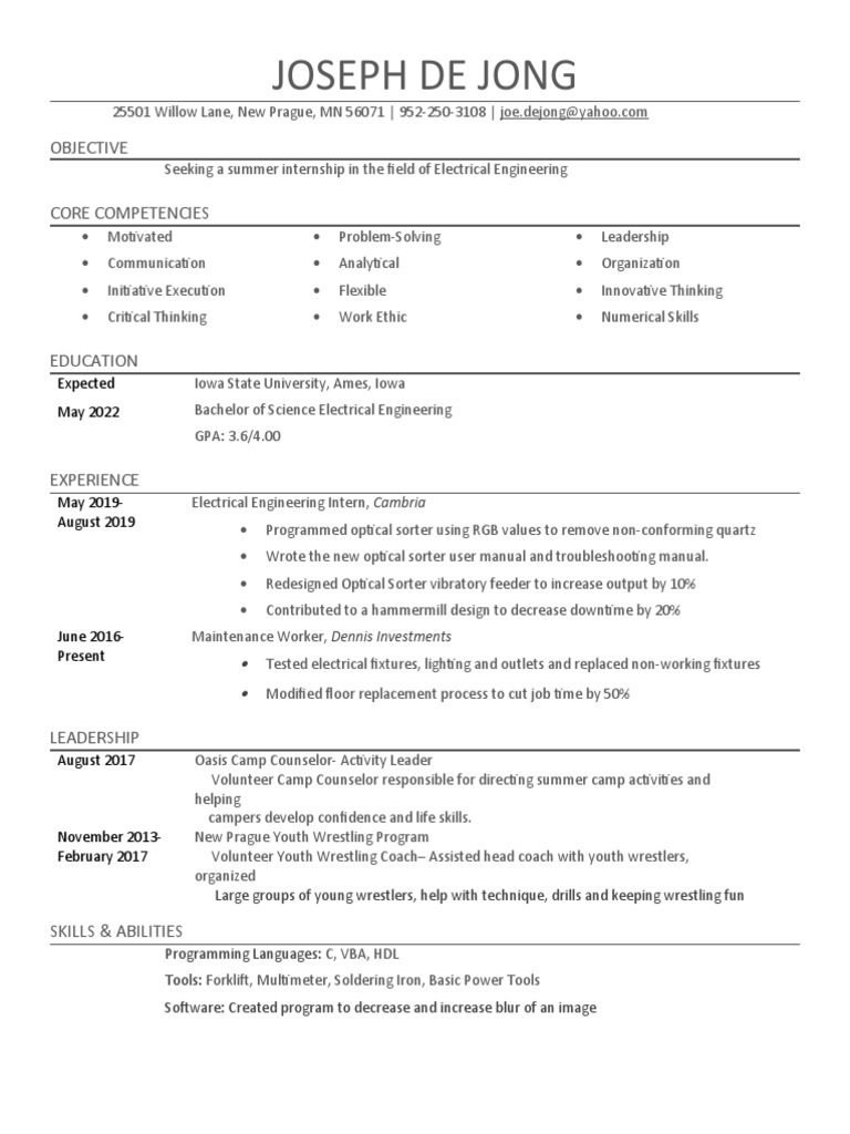 Resume 2019 | PDF