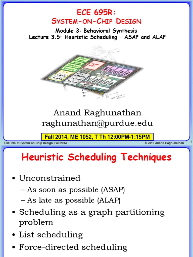 Anand Raghunathan Raghunathan@purdue - Edu: ECE 695R: S - C D | PDF
