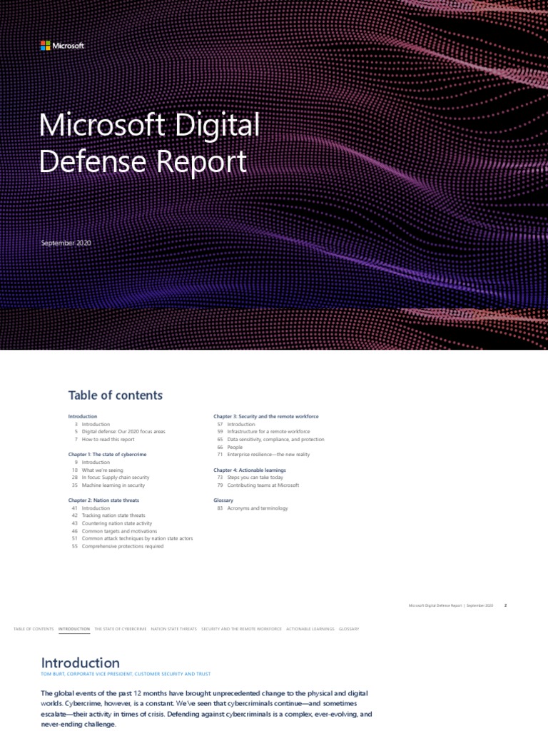 Microsoft Digital Defense Report 2020 September | PDF | Cybercrime ...