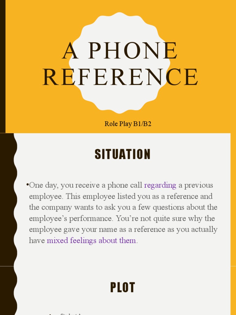 A Phone Reference: Role Play B1/B2 | PDF