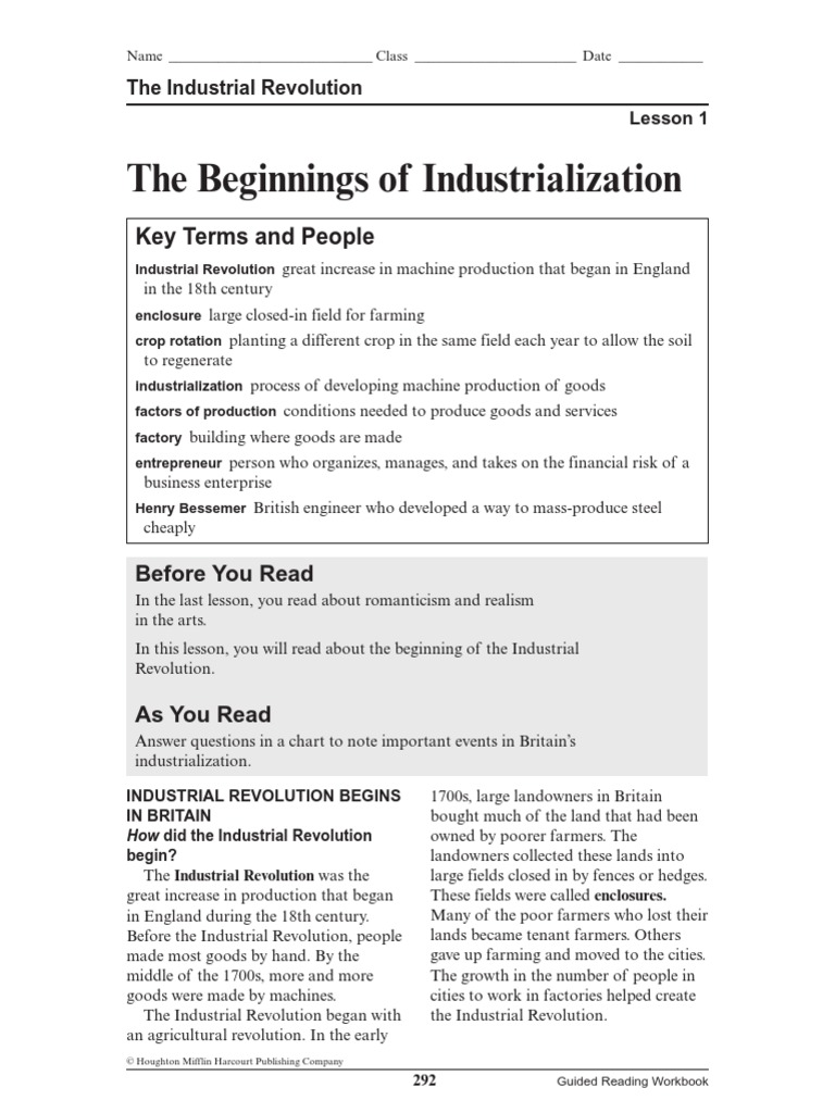 Beginnings of the Industrial Revolution | PDF | Industrial Revolution ...