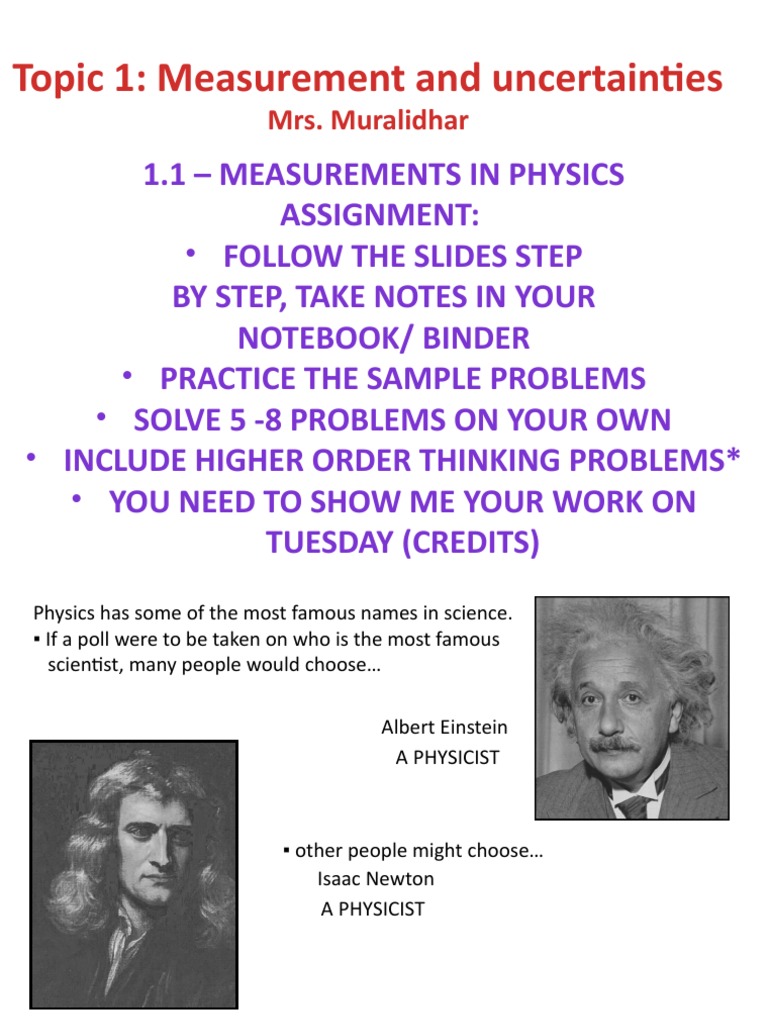 Topic 1: Measurement and Uncertainties | PDF | International System Of ...