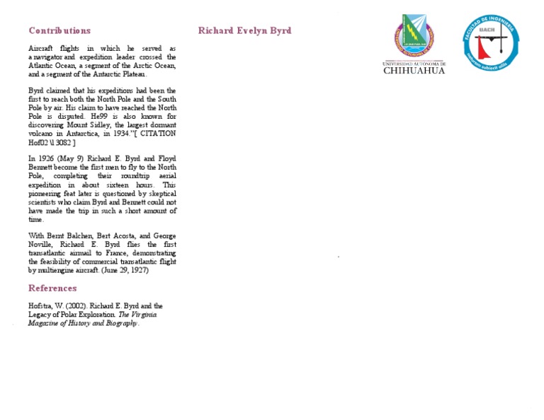 Contributions Richard Evelyn Byrd: Magazine of History and Biography ...