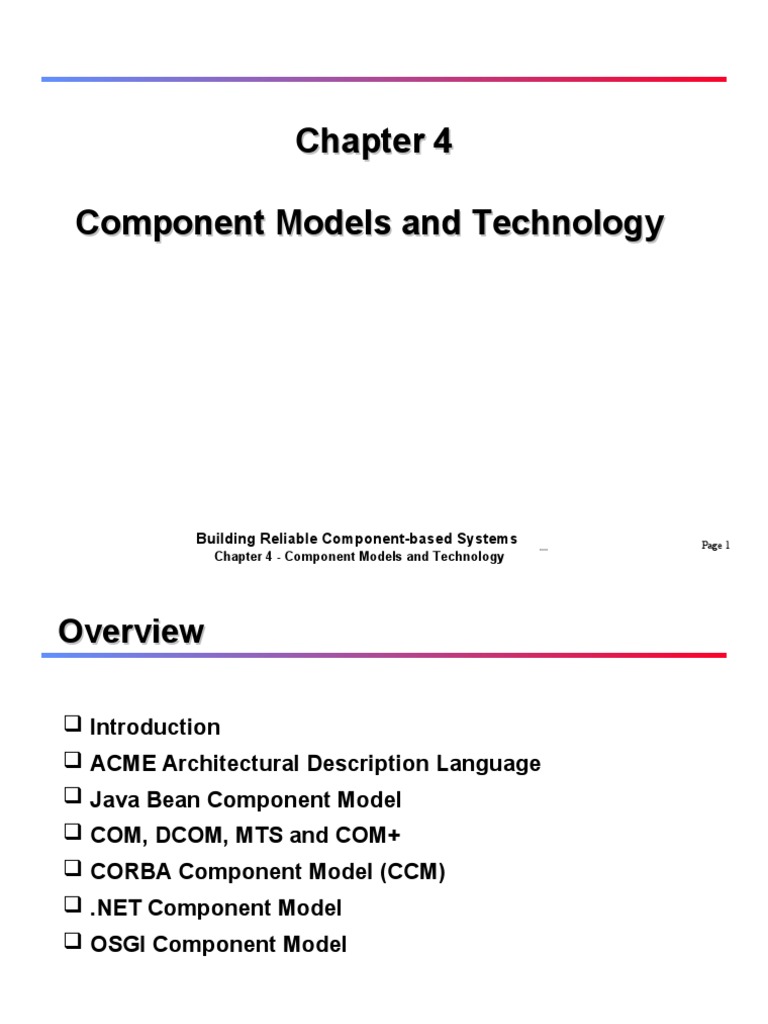 Component Models and Technology | PDF | Component Based Software ...