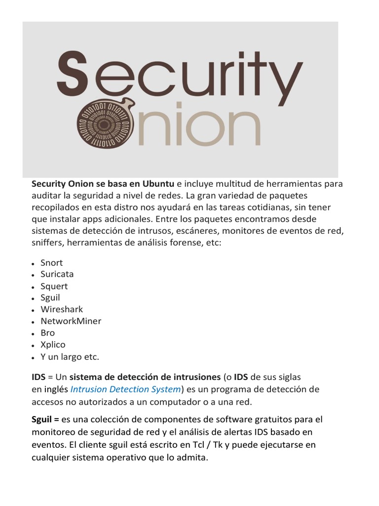 Security Onion | PDF | Red de computadoras | Contraseña