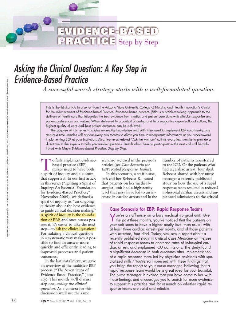 Evidence Based Practice, Step by Step Asking The.28 PDF | PDF ...
