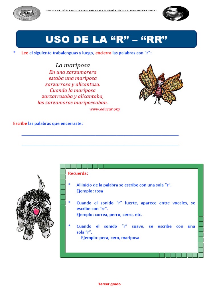 Palabras Con R y RR PDF | PDF | Lingüística
