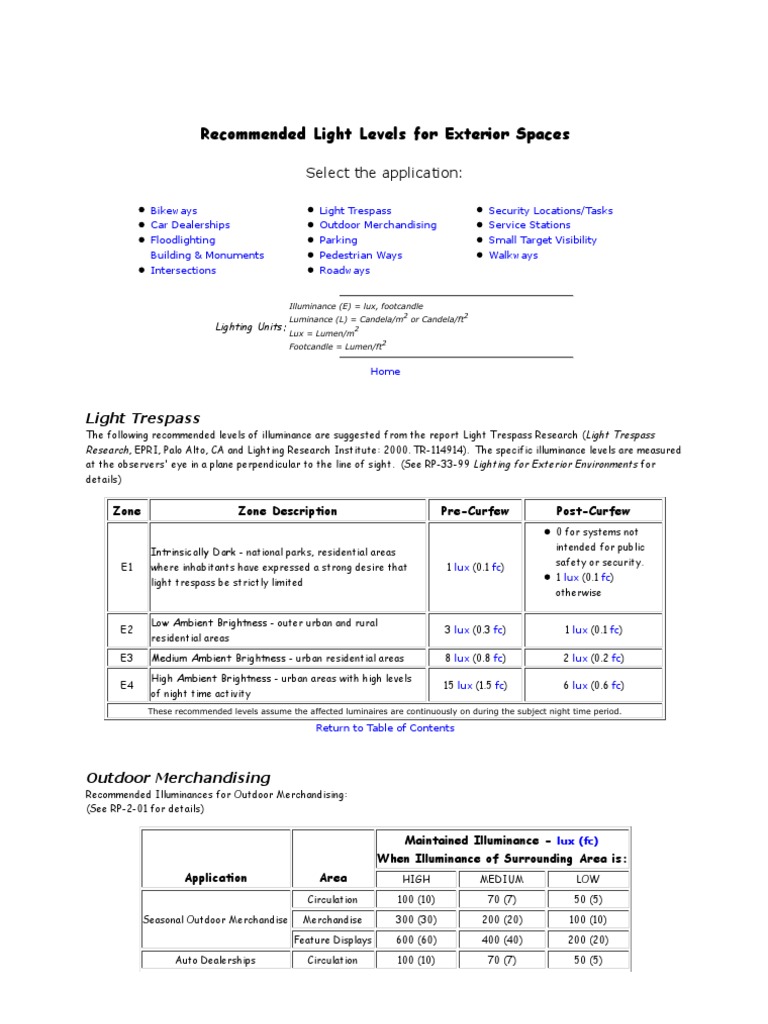 IESNA Outdoor Lighting Recommendations | PDF | Lighting | Controlled ...
