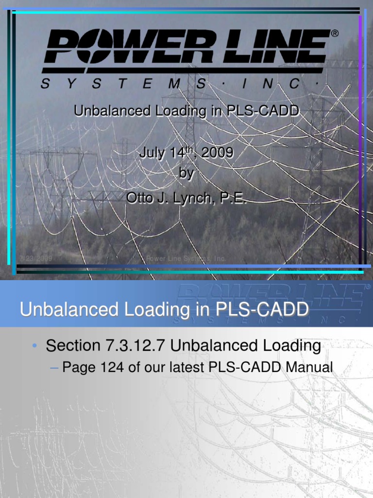 Unbalanced Loading in PLS-CADD Guide | PDF | Tension (Physics ...