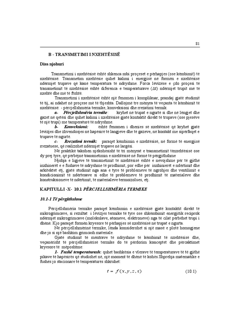 Transmetimi I Nxehtesise Percjellshmeria | PDF