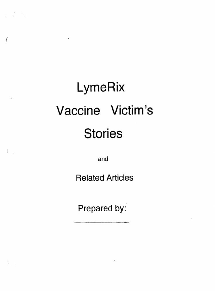 LYMErix Vaccine Victim Testimony To The FDA 2001 | PDF | Lyme Disease ...