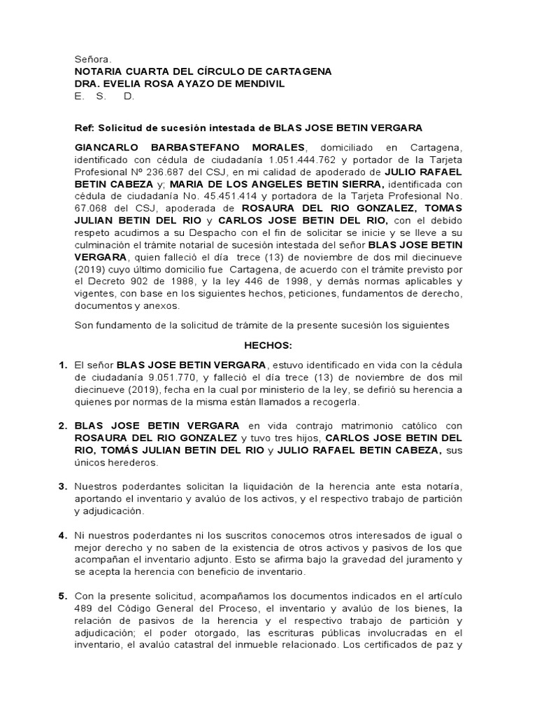 Minuta Sucesion Mixta | PDF | Herencia | Derecho Civil (Common Law)